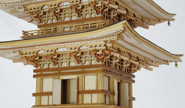 Hagurosan Five Story Pagoda, Wooden Japanese Temple Model Kits, by ...